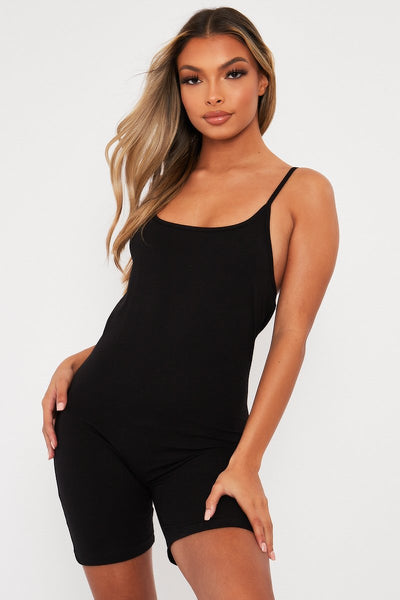 Black Jersey Low Back Unitard | Unitards | Rebellious Fashion
