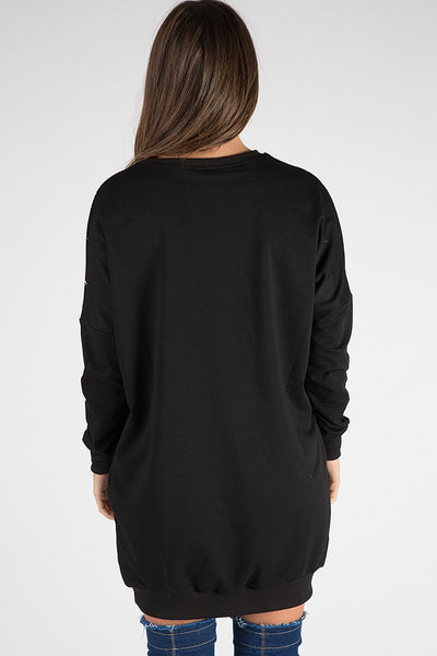 Black Paint Splatter Jumper Dress - Moxie – Rebellious Fashion