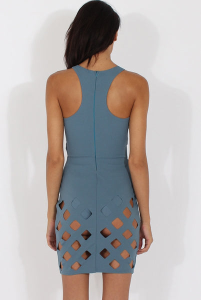 Blue Cut Out Cage Dress - Petal – Rebellious Fashion