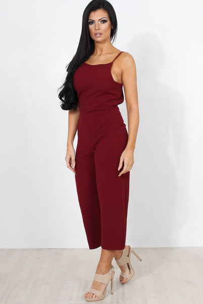 Chantelle Wine High Neck Culotte Jumpsuit – Rebellious Fashion