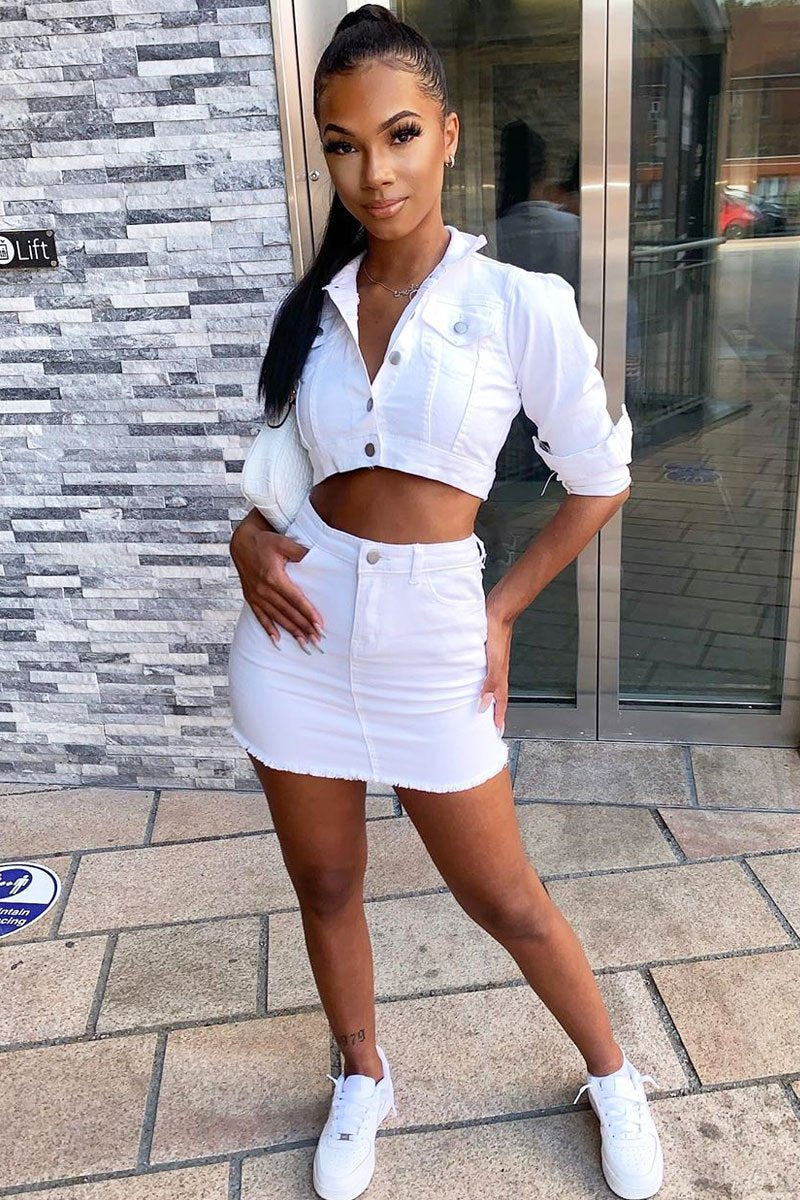 Denim Co-ord Sets | Denim Two Piece Sets with Skirt – Rebellious Fashion