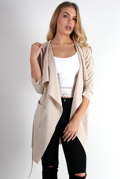 Imogen Beige Waterfall Jacket – Rebellious Fashion